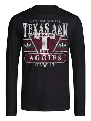 Adidas Texas A&m Aggies Originals Graphic Long Sleeve T-shirt - Black / Ncaa-tam-7c4