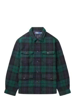 Polo Ralph Lauren Checked Wool And Alpaca-blend Overshirt - Green