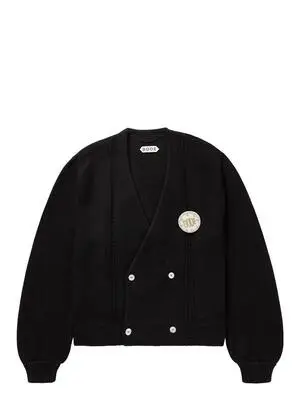 BODE Double-breasted Cotton Cardigan - Black
