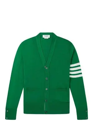 Thom Browne Striped Wool Cardigan - Green