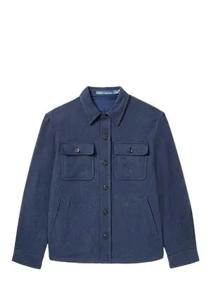 Polo Ralph Lauren Herringbone Wool-blend Overshirt - Blue