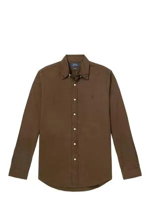 Polo Ralph Lauren Button-down Collar Logo-embroidered Cotton Shirt - Brown