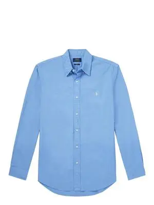 Polo Ralph Lauren Button-down Collar Logo-embroidered Cotton Shirt - Blue