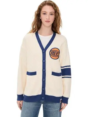 Terez Knicks Knit Cotton Varsity Sweater - Knicks Sugar