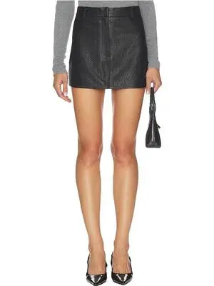 AEXAE Leather Pebble Mini Skirt - Pebble Black