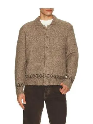 PERCIVAL Collared Knit Cardigan - Oak