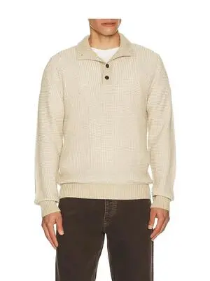 Faherty Brand Quarter Button Sweater - Alpine Khaki