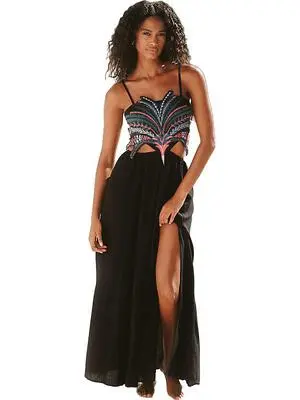 MAAJI Owen Palm Grove Maxi Dress - Black Pattern