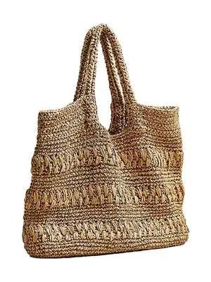 L*Space Changing Tides Raffia Bag - Natural