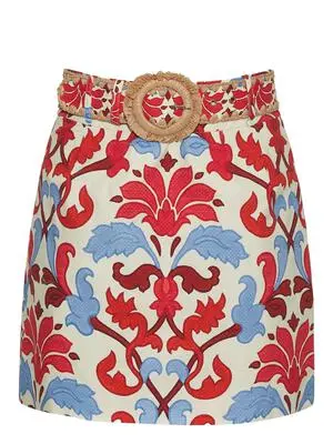 Cara Cara Blaze Mini Skirt - Fleur Crest Ivory