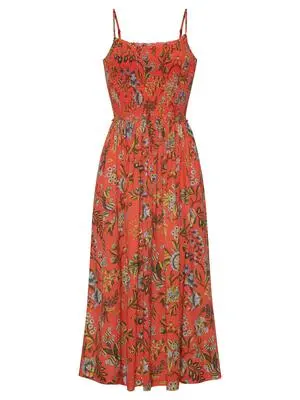 Cara Cara Carmen Printed Midi Dress - Clover Orange