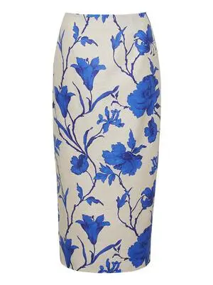 Cara Cara Sienna Linen Pencil Skirt - Athena Cobalt