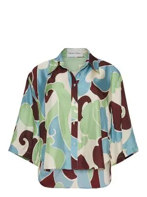 Cara Cara Calvia Printed Shirt - Petal Wave Mint