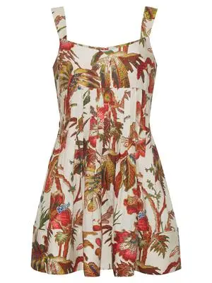 Cara Cara Ria Fit-and-flare Mini Dress - Fauna Floral Ivory