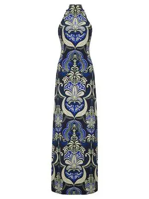 Cara Cara Asher Maxi Dress - Palm Pavillion Cobalt