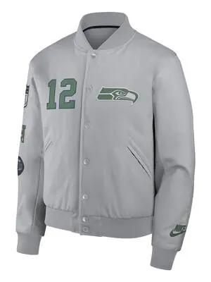 Nike Seattle Seahawks Rivalries Collection Nfl Varsity Jacket - Grey