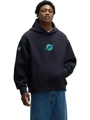Nike Miami Dolphins Rivalries Collection Oversized Tech Fleece Nfl Pullover Hoodie - Blue