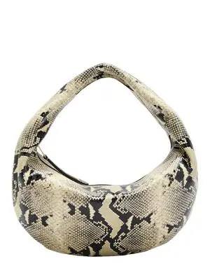 Khaite Olivia Medium Snake-effect Leather Top Handle Bag - Natural
