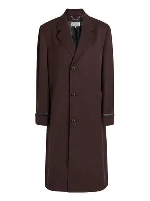 MAISON MARGIELA Single-breasted Wool Coat - Dark Brown