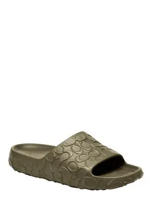 COACH Bay Signature Slides Army Green