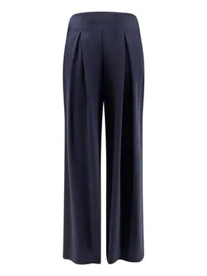 Max Mara Satin Wide Leg Trousers - Blue