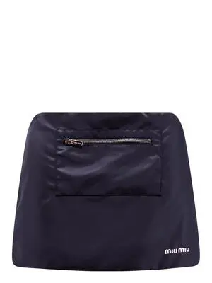 Miu Miu Recycled Polyamide Mini Skirt - Blue