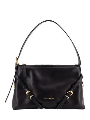 Givenchy Voyou Leather Shoulder Bag - Black