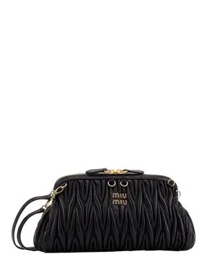 Miu Miu Matelassé Leather Crossbody Bag - Black
