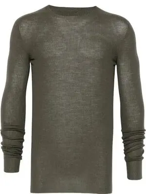 Rick Owens Ribbed Wool Sweater - Green