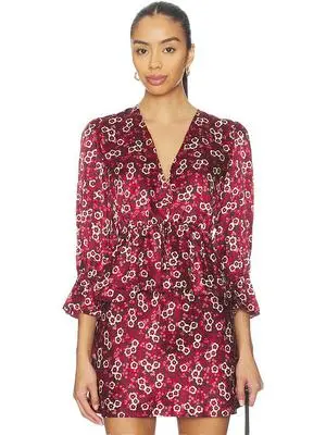 Ciao Lucia Renata Top Printed Silk Charmeuse - Red