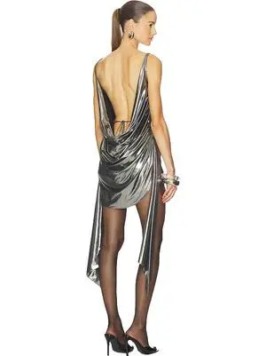 LAQUAN SMITH Mini Dress - Metallic Silver