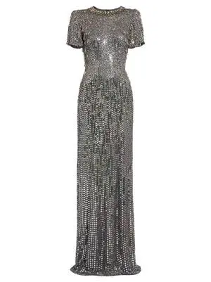 Jenny Packham Serenity Sequin-embellished Gown - Grey