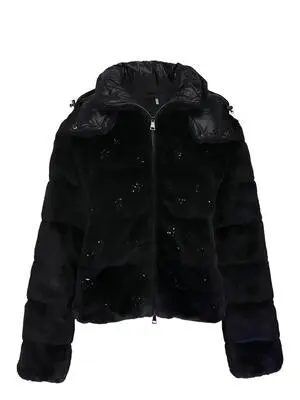 Moncler Andronne Embellished Hooded Jacket - Black