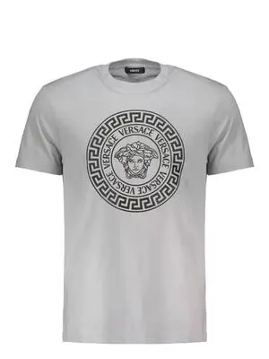 Versace Logo-print Crew-neck T-shirt - Grey