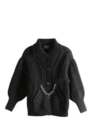 Simone Rocha Chain Cable-knit Cardigan - Black