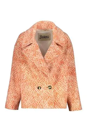 Herno Double-breasted Lapel-collar Jacket - Orange