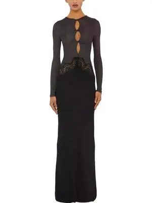 Christopher Esber Twist Verner Lace Maxi Dress - Black