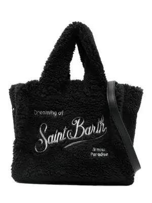 MC2 SAINT BARTH Mini Vanity Embroidered Tote Bag - Black