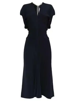 Victoria Beckham V-neck Midi Dress - Blue