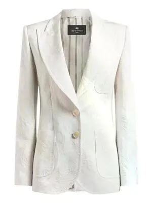 Etro Paisley Foliage-motif Jacquard Blazer - White