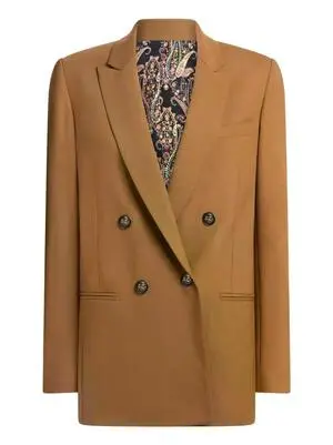 Etro Double-breasted Blazer With Pegaso Buttons - Brown