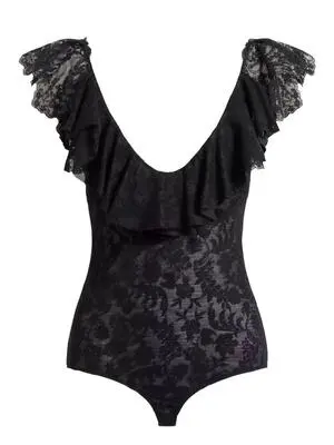 Alberta Ferretti Ruffled-sleeves Body - Black