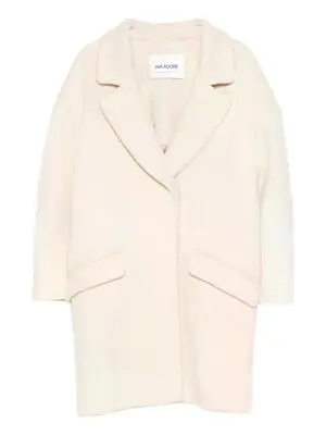AVA ADORE Flap-pocket Single-breasted Coat - Neutrals