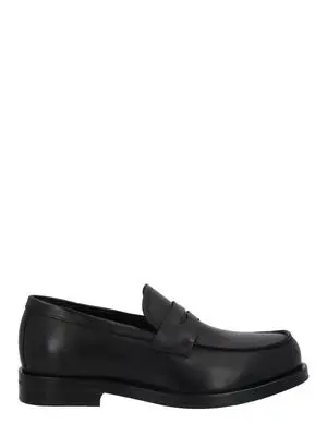 BOSS Flat Leather Loafers - Black