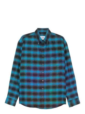 LC23 Plaid-pattern Buttoned Shirt - Blue