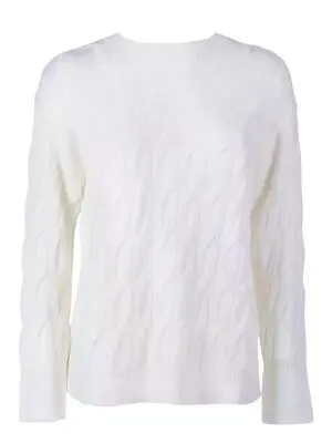 Max Mara Cable Knit Sweater - White