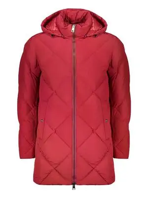 Herno Quilted Hooded Coat - Red