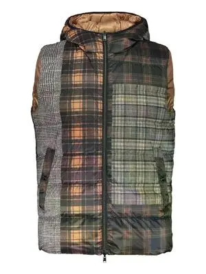 Herno Hooded Patchwork Gilet - Brown