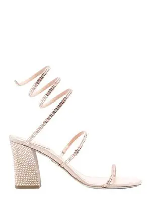 Rene Caovilla 80mm Cleo Embellished Sandals - Neutrals