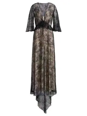 Alberta Ferretti V-neck Maxi Dress - Black